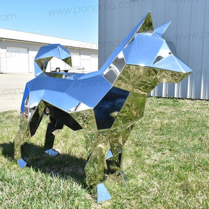 Stainless Steel Dog Sculpture | Unique Metal Floating Shelves – Ponoma